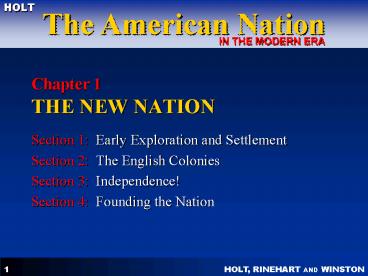 Chapter 1 THE NEW NATION presentation | free to view