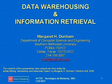 DATA WAREHOUSING presentation | free to download