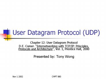 PPT – User Datagram Protocol UDP PowerPoint presentation | free to view ...