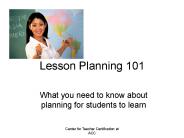 PPT – Principles of Lesson Planning PowerPoint presentation | free to ...
