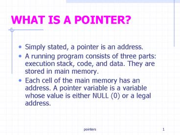 PPT – WHAT IS A POINTER? PowerPoint presentation | free to download ...