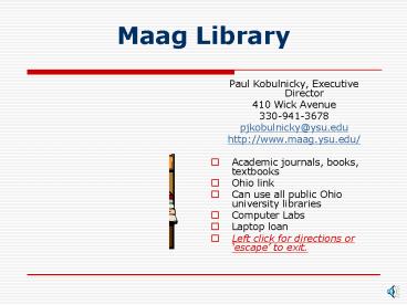 Maag Library presentation | free to view