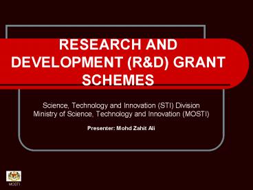 RESEARCH AND DEVELOPMENT (R presentation | free to view