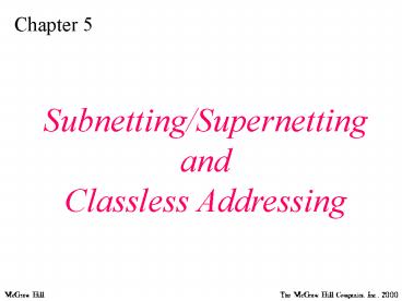 PPT – SubnettingSupernetting and Classless Addressing PowerPoint ...