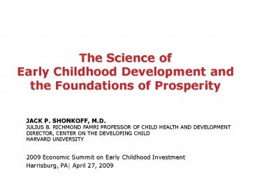 PowerPoint Presentation - The Science of Early Childhood Development ...