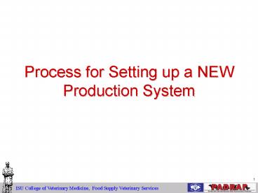PPT – Process for Setting up a NEW Production System PowerPoint ...