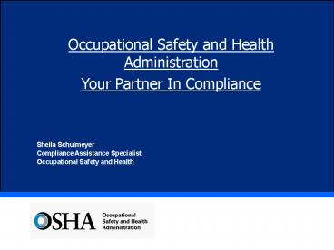 Occupational Safety and Health Administration presentation | free to view