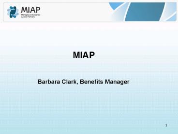 MIAP presentation | free to view
