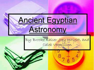 Ancient Egyptian Astronomy presentation | free to view