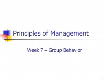 Principles of Management presentation | free to view