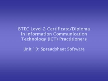 BTEC Level 2 Certificate/Diploma in Information Communication ...