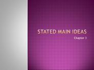 PPT – Stated Main Ideas PowerPoint presentation | free to view - id ...