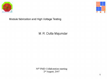PPT – Module fabrication and High Voltage Testing PowerPoint ...