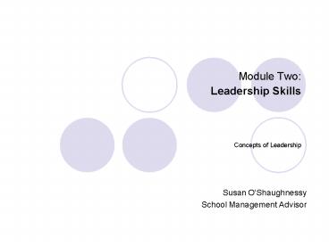 PPT – Module Two: Leadership Skills Concepts of Leadership PowerPoint ...