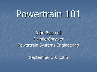 PPT – Powertrain 101 PowerPoint presentation | free to view - id ...