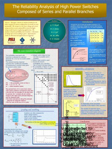 PPT – The Reliability Analysis of High Power Switches Composed of ...