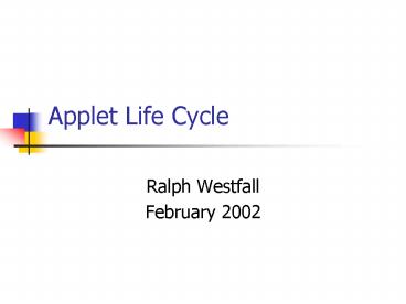 Applet Life Cycle presentation | free to view