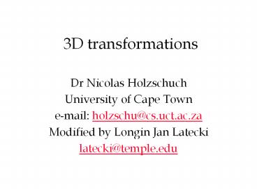 PPT – 3D transformations PowerPoint presentation | free to download ...