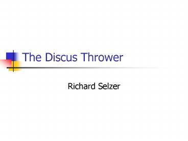 The Discus Thrower presentation | free to view