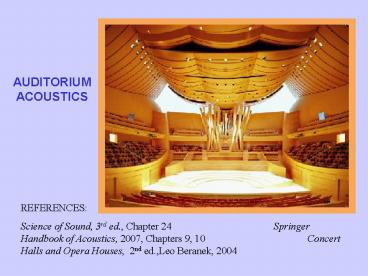 AUDITORIUM ACOUSTICS presentation | free to view