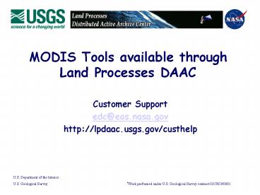MODIS Tools available through Land Processes DAAC presentation | free ...