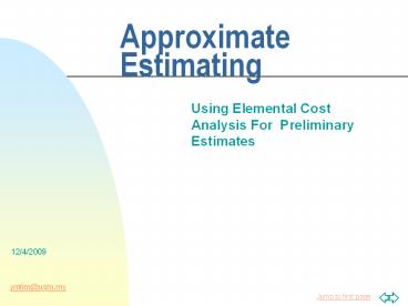PPT – Approximate Estimating PowerPoint presentation | free to view ...