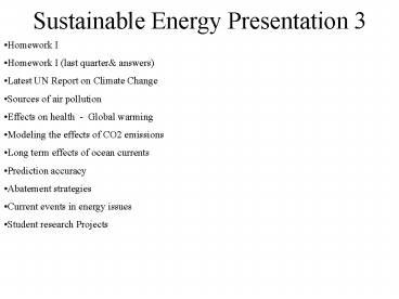 PPT – Sustainable Energy Presentation 3 PowerPoint presentation | free ...