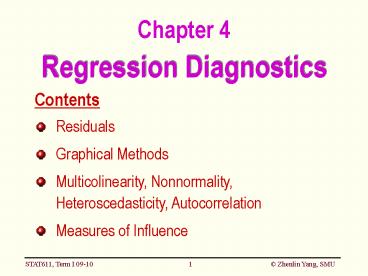 PPT – Regression Diagnostics PowerPoint presentation | free to view ...