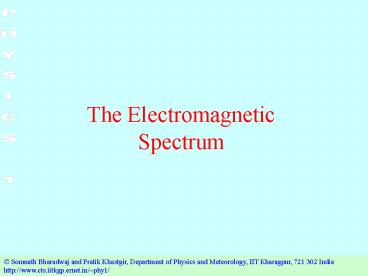 PPT – The Electromagnetic Spectrum PowerPoint presentation | free to ...