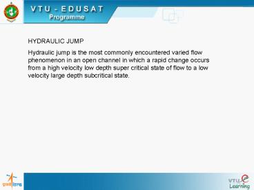 HYDRAULIC JUMP presentation | free to view