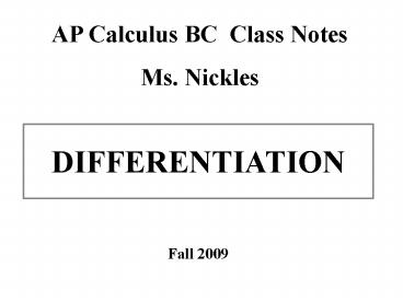 PPT – DIFFERENTIATION PowerPoint presentation | free to view - id ...