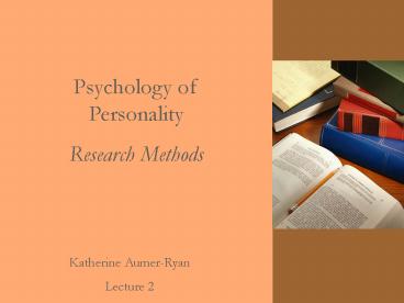 Psychology of Personality presentation | free to view