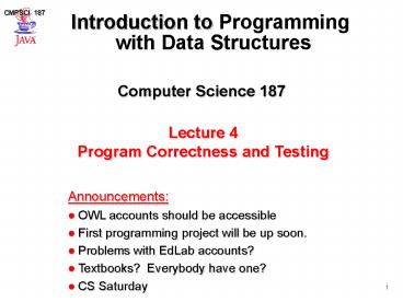 PPT – Computer Science 187 PowerPoint presentation | free to view - id ...