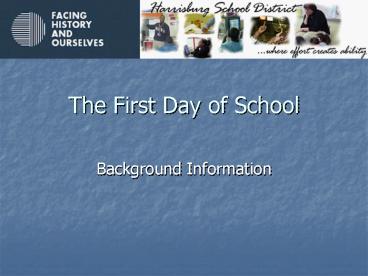 PPT – The First Day of School PowerPoint presentation | free to view ...