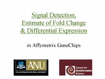 Signal Detection, Estimate of Fold Change presentation | free to view