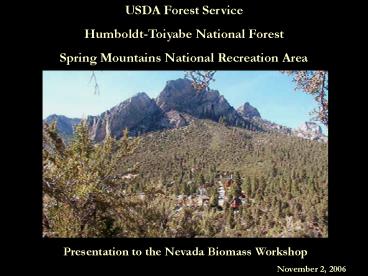 USDA Forest Service presentation | free to view