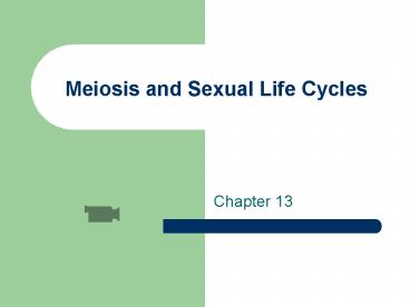Meiosis and Sexual Life Cycles presentation | free to view