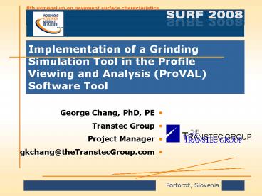 PPT – Implementation of a Grinding Simulation Tool in the Profile ...