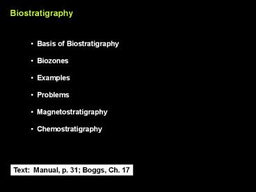 Biostratigraphy presentation | free to download