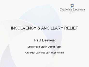 INSOLVENCY presentation | free to view