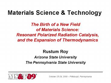PPT – Materials Science PowerPoint presentation | free to view - id ...