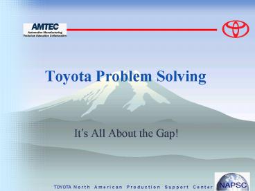 Toyota Problem Solving presentation | free to view