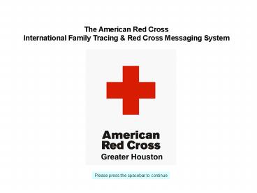 Red Cross Messages presentation | free to view