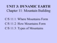 PPT – UNIT 3: DYNAMIC EARTH Chapter 8: Plate Tectonics PowerPoint ...