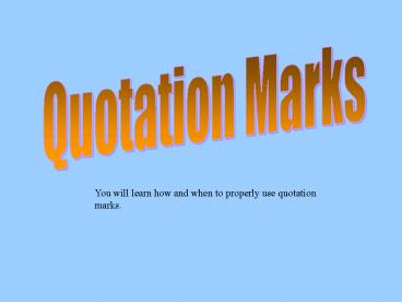 Quotation Marks presentation | free to view
