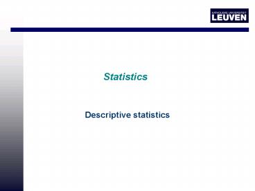 PPT – Statistics PowerPoint presentation | free to view - id: 21e90f-MTJjO