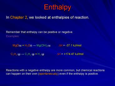 Enthalpy presentation | free to view