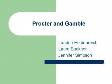 Procter and Gamble presentation | free to view
