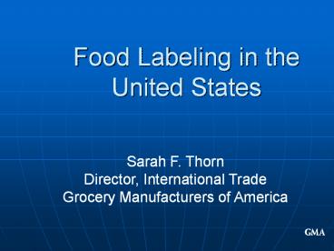Food Labeling in the United States presentation | free to download