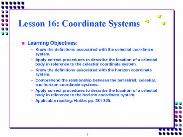 Lesson 16: Coordinate Systems presentation | free to view